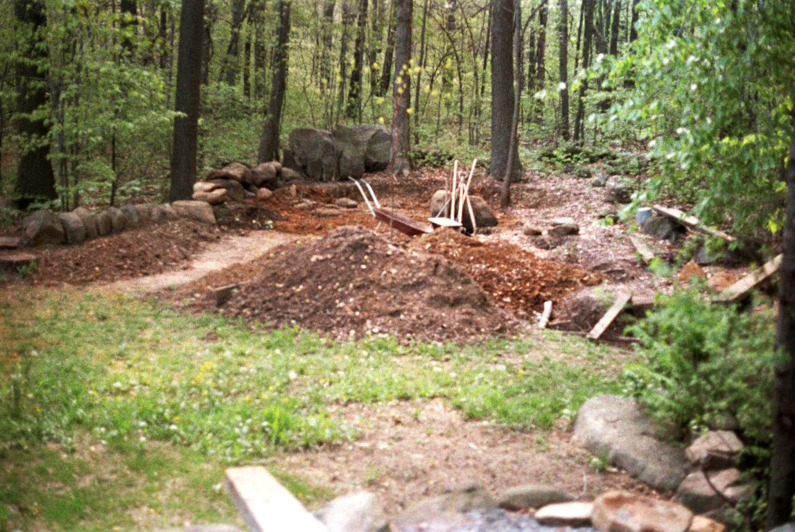 Clearing space for our redwood cabana platform. Monmouth Junction, NJ ...