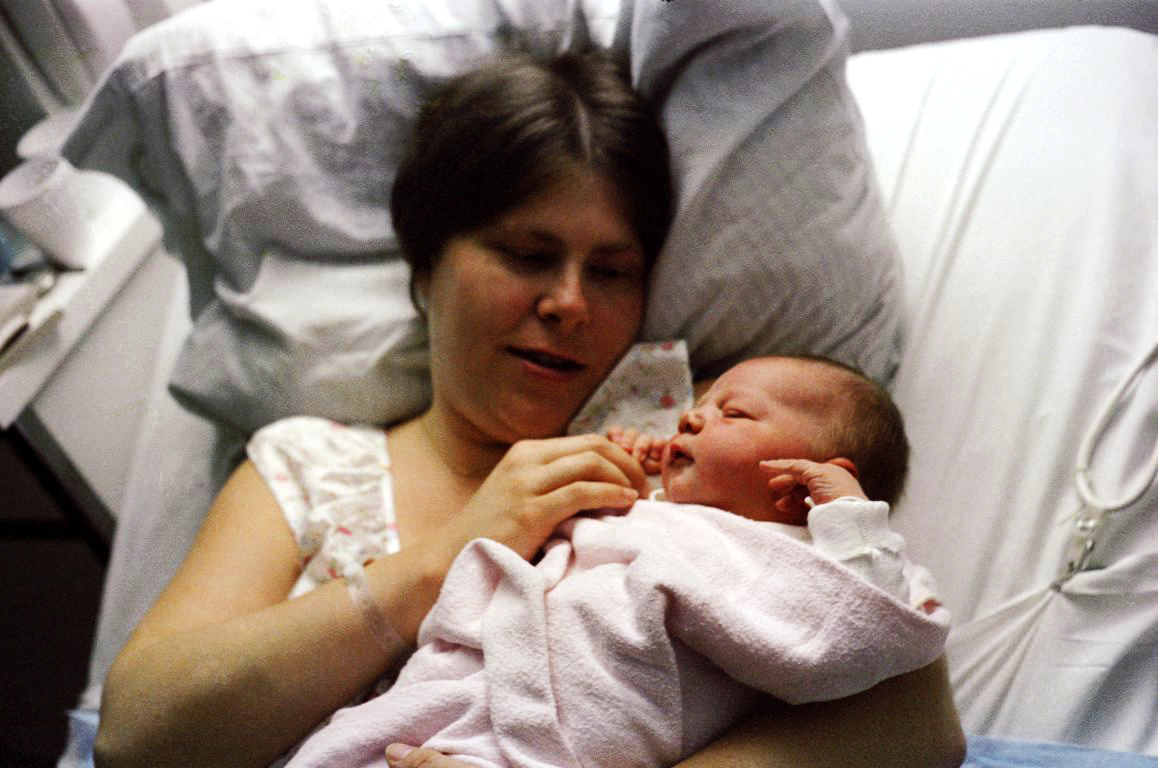 Deb and Bri Blakeman. A baby is born. Princeton, NJ. May 12, 1981